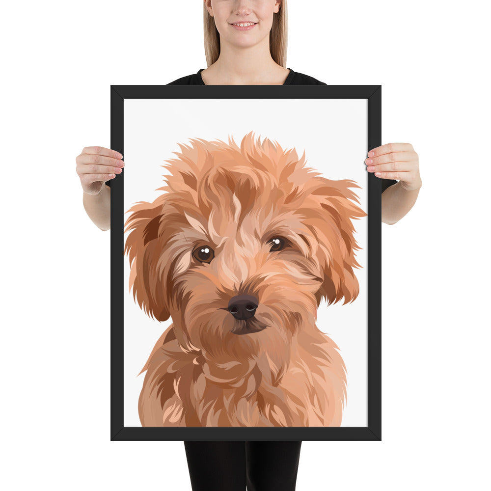 Custom Pet Portrait Framed Poster – Paw Gifty